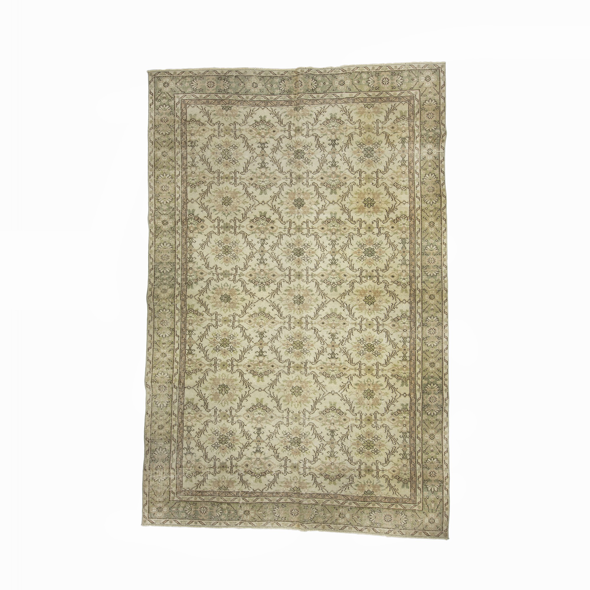 Floral Turkish Area Rug 6x10 Feet - Oushak Rug